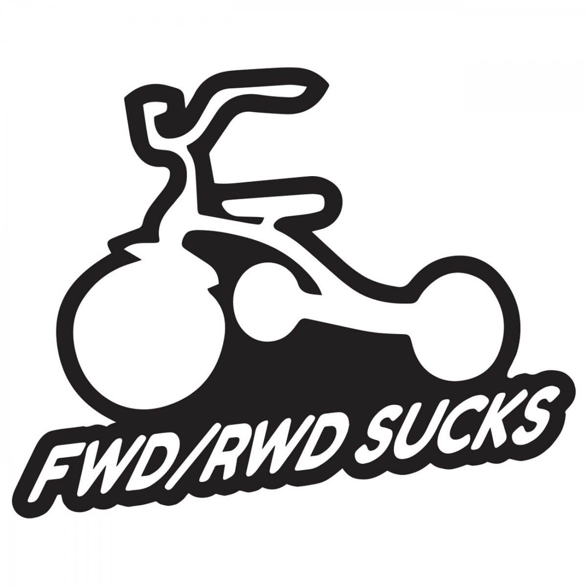 FWD/RWD sucks - Vis alle stickers - FolieGejl.dk