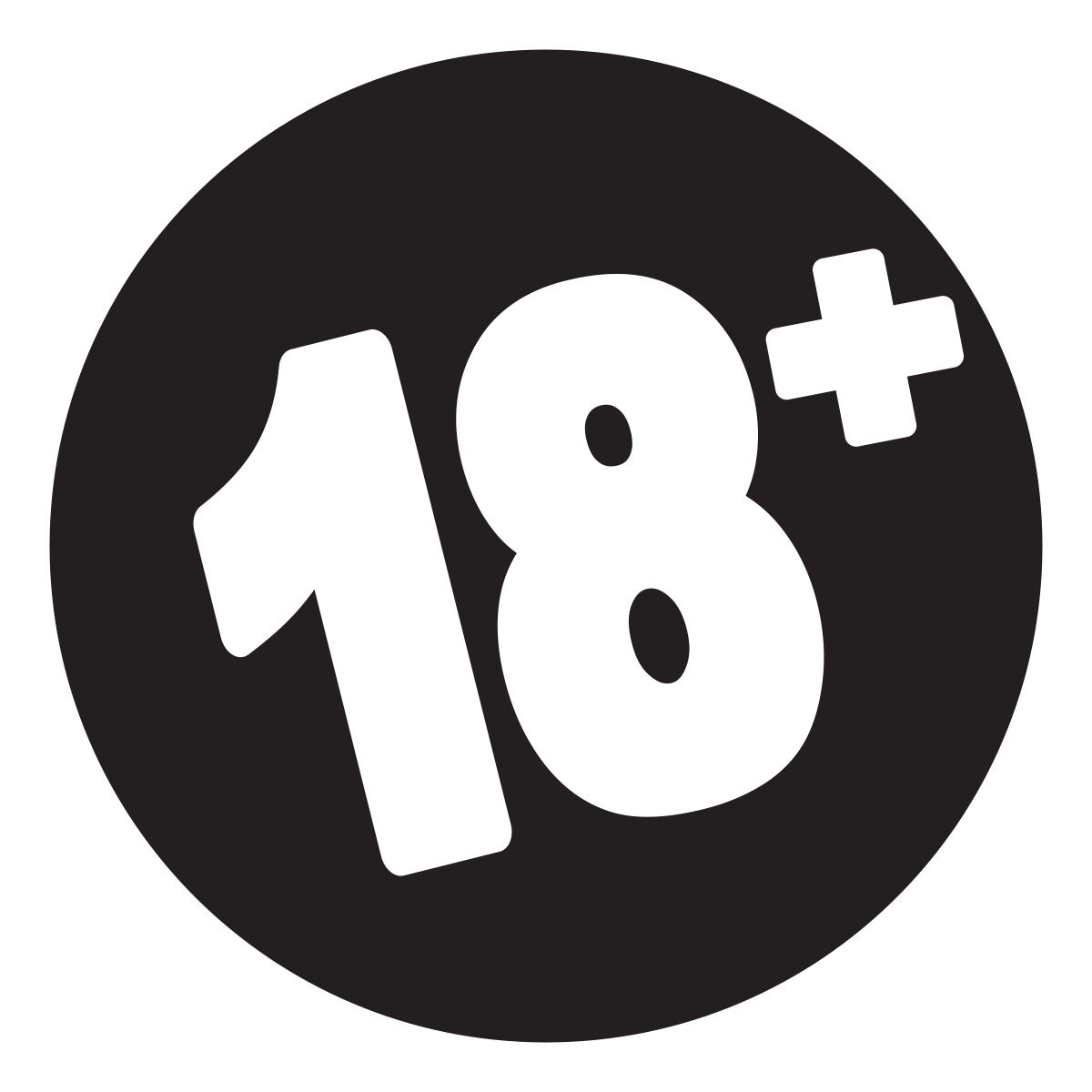 18plus - Vis alle stickers - FolieGejl.dk