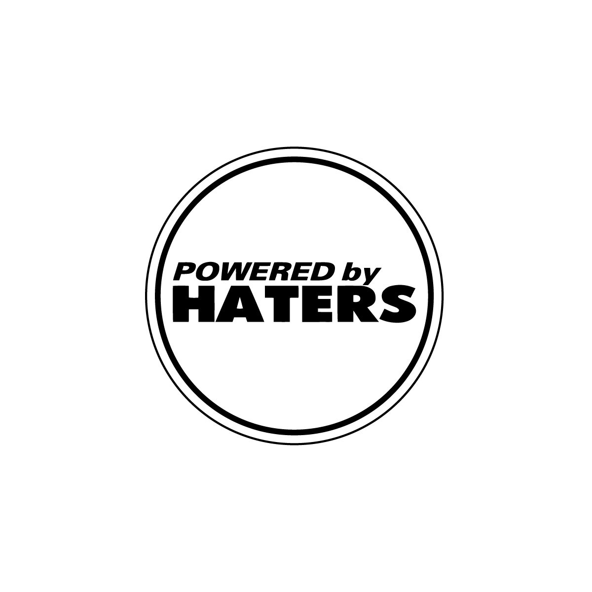 Powered by Haters - Centerkapsel folie - Centerkapsel folie - FolieGejl.dk