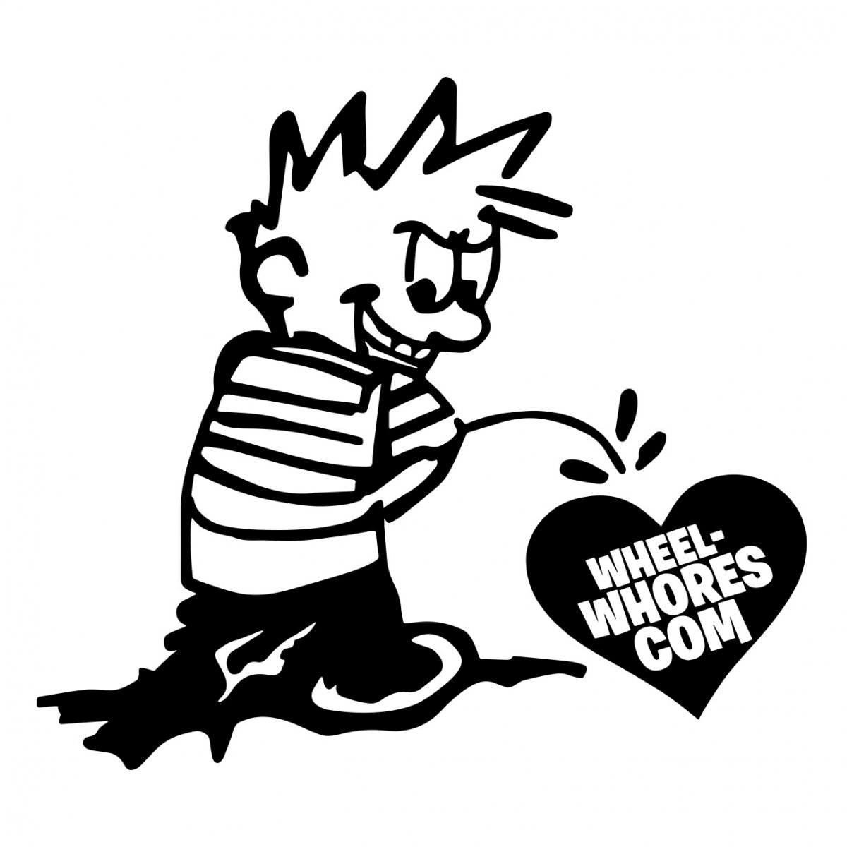 steen pisser paa wheel whores - Vis alle stickers - FolieGejl.dk